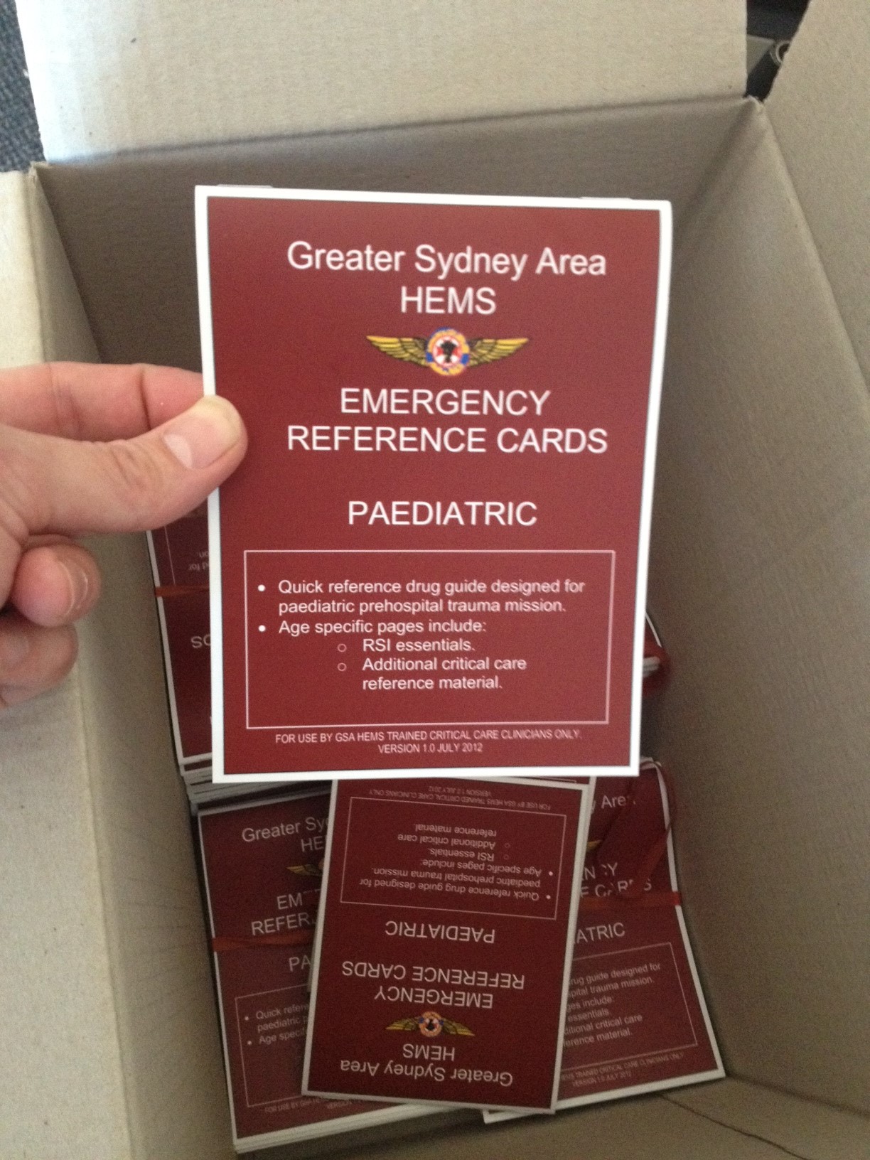 Paediatric Reference Cards available to download | Greater Sydney Area HEMS