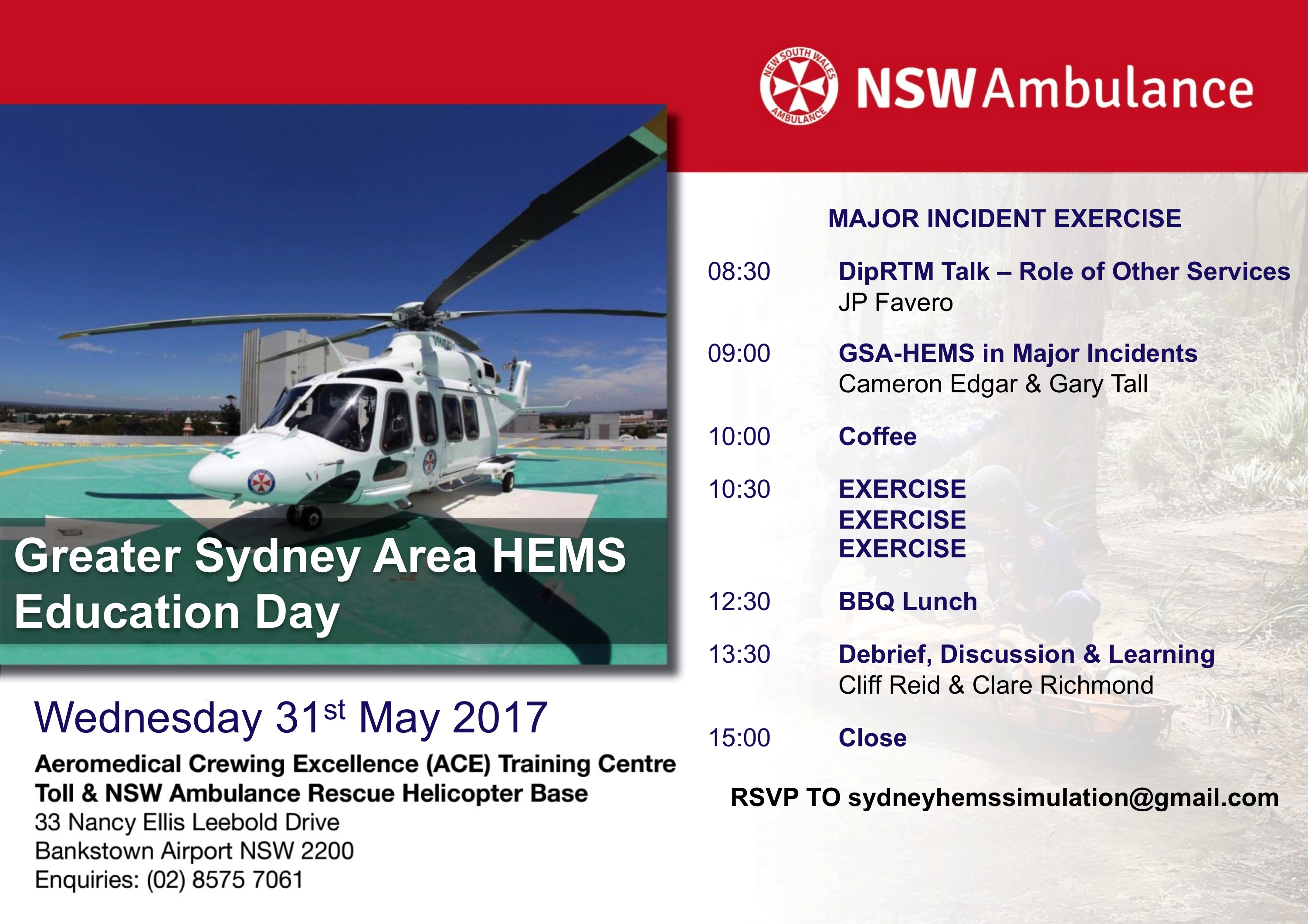 HEMS Education Day – Wednesday 31st May | Greater Sydney Area HEMS