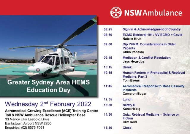 Greater Sydney Area HEMS | The Pre-Hospital & Retrieval Medicine Team ...