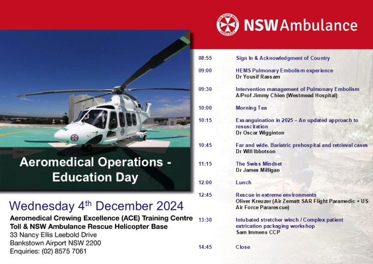 Greater Sydney Area HEMS | The Pre-Hospital & Retrieval Medicine Team ...